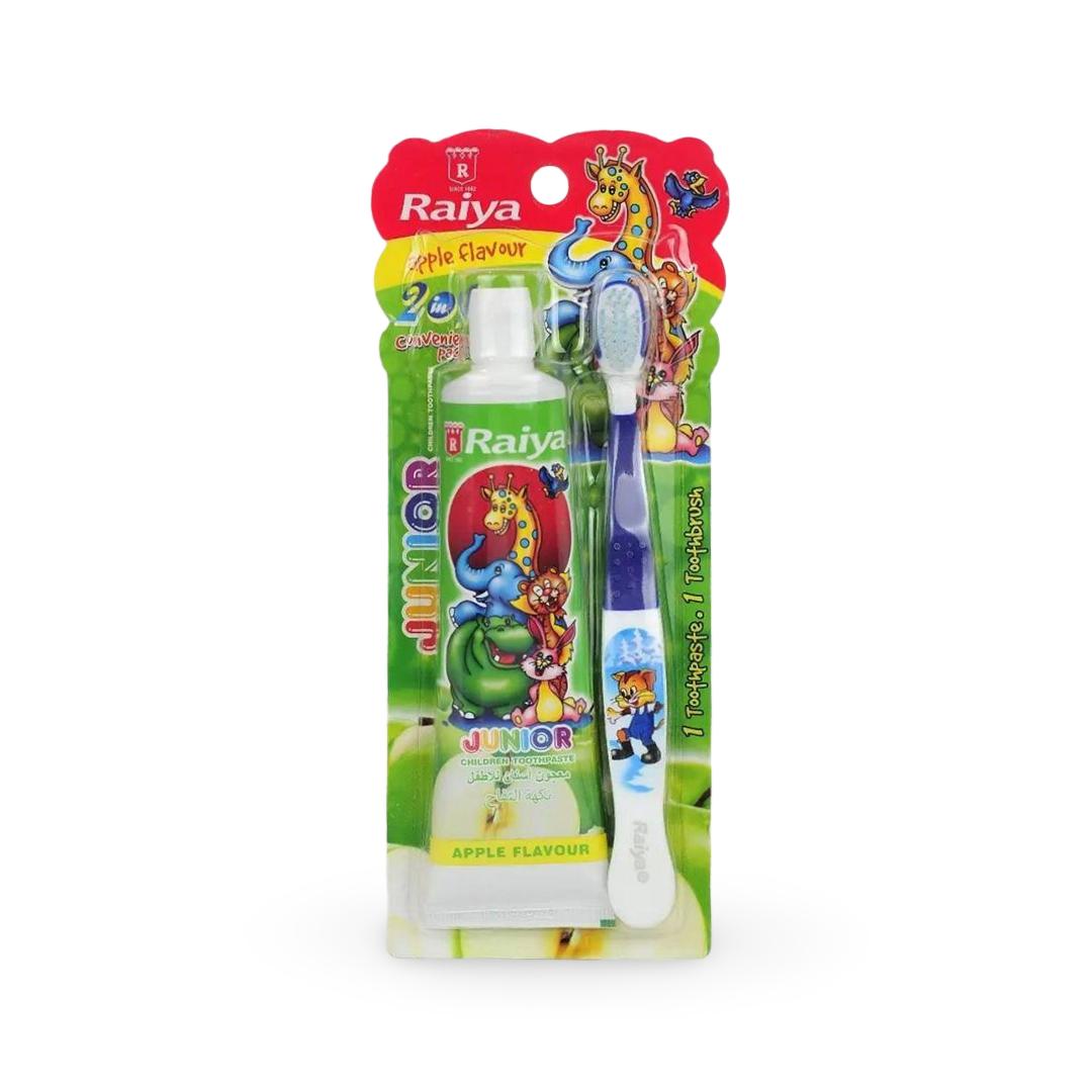 Raya Junior - Children's Toothbrush and Toothpaste Apple Flavor - 75 ml ...