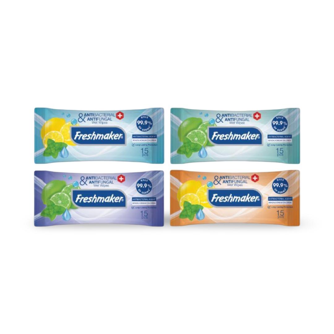 Freshmaker - Anti Bacterial Anti Fungal Wet Wipes - 15 Wipes - Blank Store