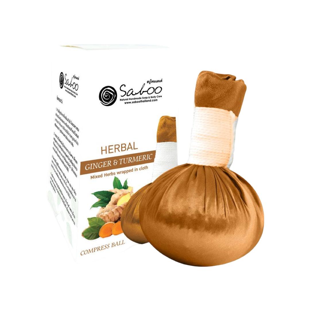 Saboo - Herbal Ginger & Turmeric Compress Ball - 100g - Blank Store